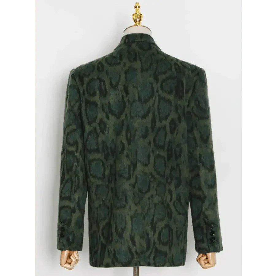 Green leopard blazer - Leopard Style