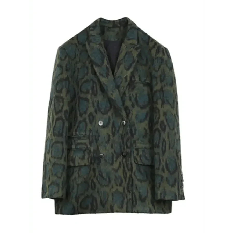 Green leopard blazer - Leopard Style