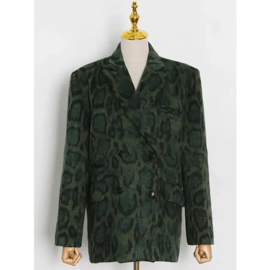 Green leopard blazer - Leopard Style